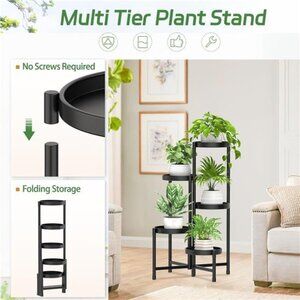 Accents | 5 Tier Metal Plant Stand For Indoor Outdoor Foldable Corner ...